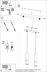 Sollux Lighting Závěsné svítidlo LOOPEZ 2 černé/chromové