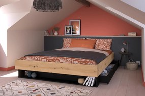 Aldo Manželská postel s úložným prostorem Stamp black