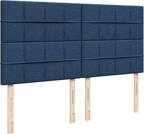 Box spring postel s matrací modrá 200x200 cm textil 3292169