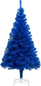 vidaXL Umělý vánoční stromek s LED a sadou koulí modrý 180 cm PVC [3077595] Barva: Modrá a růžová