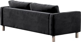 Potah na pohovku IKEA  Karlstad 3-místná, nerozkládací, krátký barva černá látka lesklé, sametová