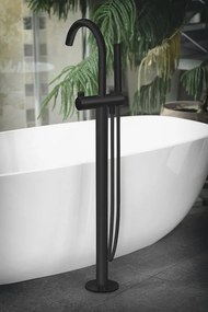 Sapho, RHAPSODY vanová baterie s připojením do podlahy, výška 1077 mm, černá mat, R5018B