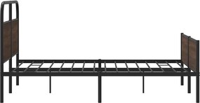 Kovový rám postele bez matrace hnědý dub 160 x 200 cm 3318709