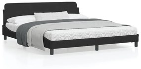 vidaXL Rám postele s čelem černý 180x200 cm samet