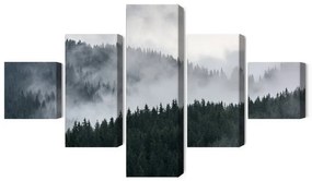 Vícedílný obraz Zamlžená 3D Lesní Krajina Nedostatek Nedostatek Plátno Canvas 150x90