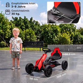 HOMCOM Elektrický Go-Kart pro Děti 3-8 Let s 12V Baterií, Nastavitelná Rychlost 3-5 km/h a Bezpečnostním Pásem, Nosnost 30 kg, Venkovní Použití, 100x…
