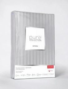 Detexpol Ložní prádlo Adamasso 140x200 světle šedé jednobarevné pruhy 1 cm Pure