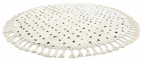 Kusový koberec Shaggy Syla krémový kruh 120cm