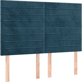 Box spring postel s matrací tmavě modrá 140x200 cm samet 3129277