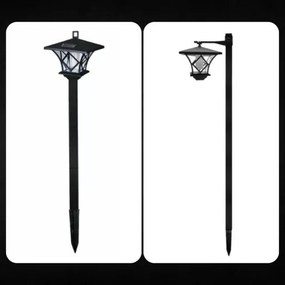FlameGlow 155 cm – solární pochodňová lampa s 53 LED diodami a držákem na zeď nebo do země