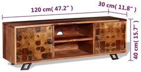 TV stolek z masivního sheeshamového dřeva, 120x30x40 cm