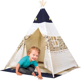 Bino Stan TeePee béžovo-modrý 150 cm