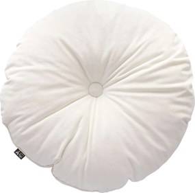 Sametový polštář s knoflíkem barva krémová látka lesklé, sametová