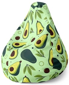 Sedací vak Pear kreslené avokádo - dětský, zelená