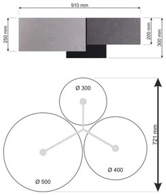 Stropní svítidlo SPACE 3xE27/60W/230V béžová/zlatá