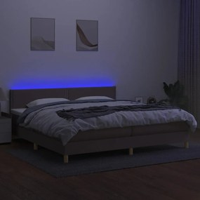 Box spring postel s matrací a LED taupe 200x200 cm textil 3133665