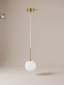 Sinsay - Závěsná lampa se zlatými detaily a kulatým stínidlem - zlatá