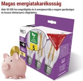 Emos lighting LED žárovka Filament A60 A CLASS/ E27 / 5 W (75 W) / 1 060 lm / teplá bílá 1525283276