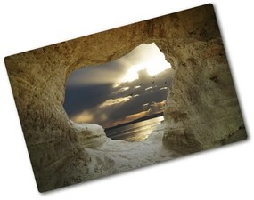 Wallmuralia Kuchyňská deska skleněná Nadmořská jeskyně 80x52 cm