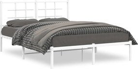 vidaXL Kovový rám postele s čelem 140 x 190 cm [355610] Barva: Bílá