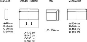 Rohová sedací souprava MODULO III