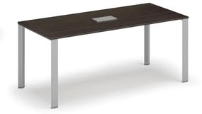 Stůl INFINITY 1800 x 900 x 750, wenge + stolní zásuvka TYP IV, stříbrná
