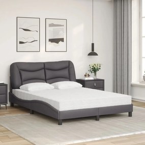 Postel s matrací Hvar šedá 120 x 200 cm umělá kůže 3208713