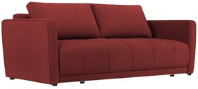 OnaDnes -20% Červená čalouněná třímístná rozkládací pohovka Cosmopolitan Design Madrid 230 cm