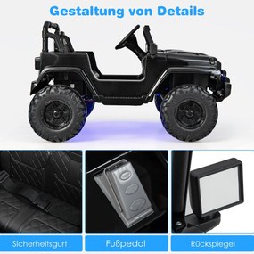 Costway 12 V dětské 2 místné elektrické auto s dálkovým ovládáním, klaksonem