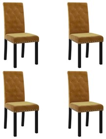 vidaXL Jídelní židle 4 ks hnědé samet