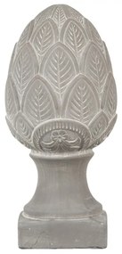 Šedá dekorace šiška na podstavci Pine L – 16x33 cm