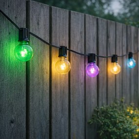 Venkovní světelný řetěz 10m vč. LED 10 světel RGBW solární - Russell