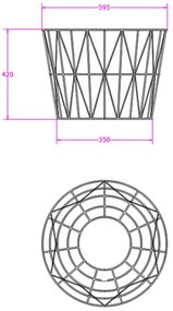 Podnož pro konferenční stolek STILO, 600 x 420 mm, černá