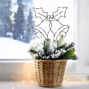 SOLIGHT LED venkovní dekorace zvonečky IP44, 100x LED, časovač, 55cm, 3x AA