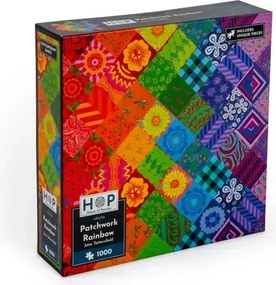 HOP Puzzle Patchworková duha / 1000 dílků / nepravidelné dílky / plaká