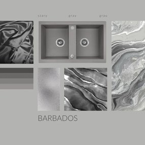 Laveo Barbados, 2-komorový granitový dřez 780x480x185 mm, šedá, LAV-SBB_520T