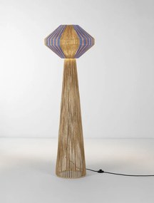 Modrá/v přírodní barvě provazová stojací lampa (výška 152 cm) Abby – Nova Luce