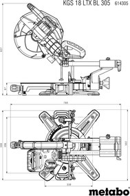Aku pokosová pila Metabo KGS 18 LTX BL 305