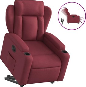 Elektrické zvedací polohovací křeslo vínové textil 3204509