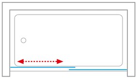 Roltechnik Outlet Vanová zástěna s posuvnými dveřmi DETROIT 2 Varianta: šířka: 160 cm, výška: 150 cm, orientace: Univerzální - (DETROIT 2 160 - 810-0000101-00-02), Barva profilů a typ výplně: profily: brillant, výplň: transparent