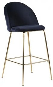 Barový set 2ks židlí LAUSANNE + stůl BOLZANO ø70x105cm,modrá, mosaz House Nordic SET1001261