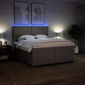 Box spring postel s matrací taupe 200x200 cm textil 3294072
