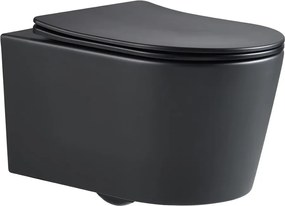 WC závěsné SAT Brevis včetně prkénka softclose, 53 cm, černé SATBRE011RREXPBKM