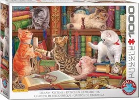 EUROGRAPHICS Puzzle Kočičí knihovna / 1000 dílků