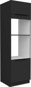 ARIA cc | vysoká skříňka 60 DPM-210 2F na vestavnou troubu a mikrovlnku | 60 cm | ANTI FINGERPRINT povrch | černá