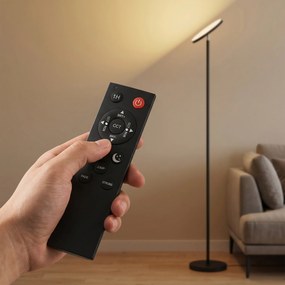 HOMCOM RGB lampička Uplighter, stmívatelná lampa s dálkovým ovládáním a dotykovým ovládáním, 350° otočná hlava, černá