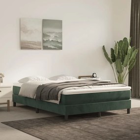 Box spring postel s matrací tmavě zelená 140x200 cm samet,  3144336