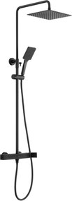 Sapho Cubemix - Sprchový set s baterií, 25x25 cm, matná černá CM139B