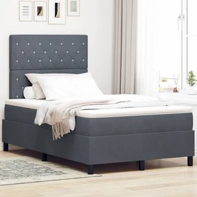 Postel s boxspringem s matrací Tmavě šedá 120 x 200 cm samet 3339759