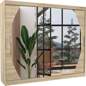 ADRK Furniture Skříň s posuvnými dveřmi a zrcadlem CAMBE 250 ADRK-SW-CAM-S-250
